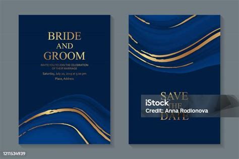 비즈니스 또는 프리젠 테이션 이나 인사말을위한 현대 럭셔리 결혼식 초대장 디자인 또는 카드 템플릿 세트 Rsvp에 대한 스톡