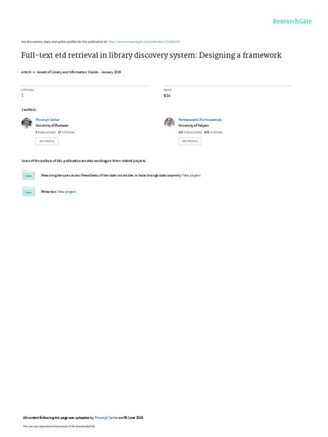 Full Text Etd Retrieval In Library Discovery System Designing A
