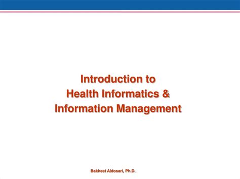 Ppt Introduction To Health Informatics And Information Management Powerpoint Presentation Id