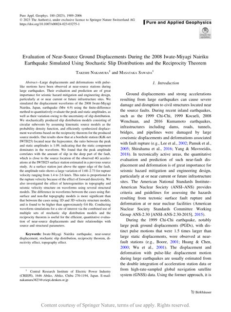 Evaluation Of Near Source Ground Displacements During The 2008 Iwate Miyagi Nairiku Earthquake