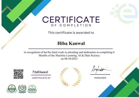 Datascience Machinelearning Certifiedgrad Ehunarmandpakistan Hiba Kanwal