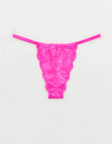 Show Off Hibiscus Lace Ruched String Thong Underwear