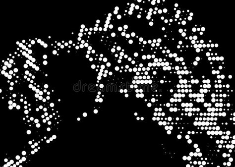 Halftone Monochrome Dot Pattern Minimalism Vector White Dots On Black Background Background