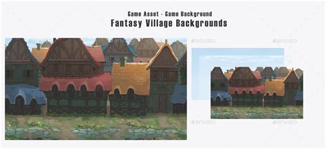 5 village 2d game backgrounds parallax and stackable game assets
