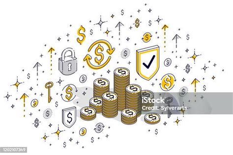 현금 돈 동전 센트 흰색 배경에 고립 스택 아이콘 통계 차트 및 디자인 요소와 3d 벡터 비즈니스 및 금융 아이소메트릭 그림 0명에 대한 스톡 벡터 아트 및 기타 이미지