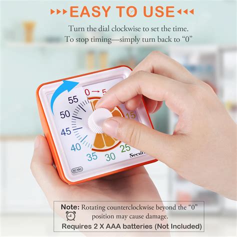 Secura Brands 60 Minute Visual Timer Fruit Timer For