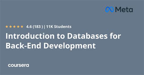 Introduction To Databases For Back End Development Coursya