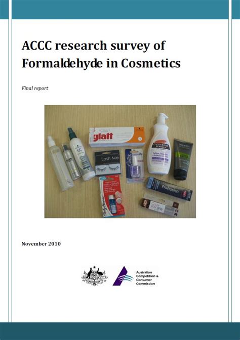 Accc Research Survey Of Formaldehyde In Cosmetics Accc Product Safety
