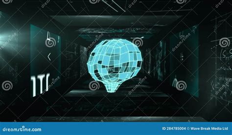 Animation Of Data Processing Over Human Brain And Screens Stock Footage Video Of Processing