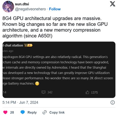 传骁龙8 gen4 adreno 830 gpu将采用改进的内存压缩算法以提高利用率和性能