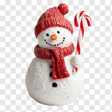 빨간 스카프와 모자를 쓰고 사탕수수를 들고 있는 귀여운 눈사람 크리스마스 축하 투명한 Png 일러스트 및 이미지 에 대한 무료 다운로드 Pngtree