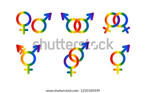 Sexual Relation Symbols Icon Set Lgbtgender Vector De Stock Libre De