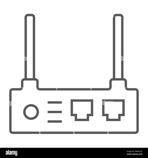 Router Thin Line Icon Internet And Connection Wifi Sign Vector Graphics A Linear Pattern On
