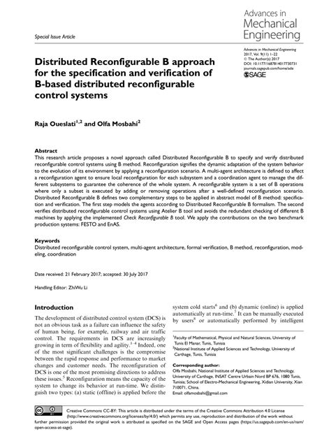 Pdf Distributed Reconfigurable B Approach For The Specification And