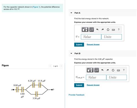 Solved For The Capacitor Network Shown In Figure 1 The