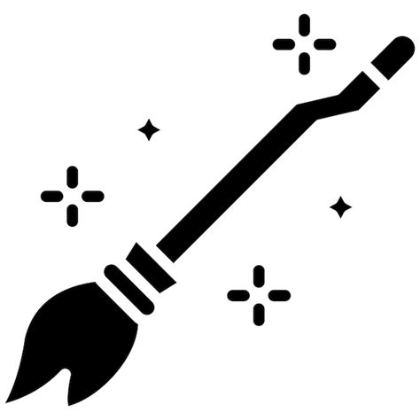 Flying Broom Vector Illustration Style Premium Vector