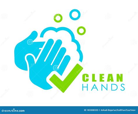 Wash And Keep Clean Your Hands Vector Logo 183308335