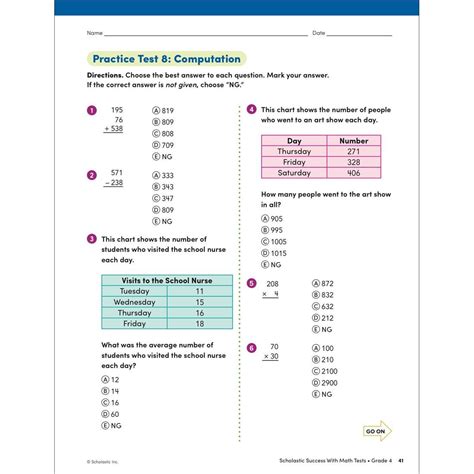 Scholastic Math Worksheets