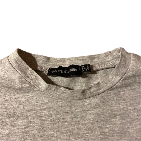 Pretty Babe Thing PLT Form Fitting Gray Tee So So Depop