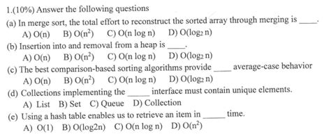 Solved Answer The Following Questions A In Merge Chegg