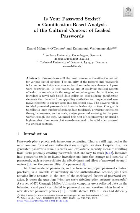 PDF Is Your Password Sexist A Gamification Based Analysis Of The Cultural Context Of Leaked