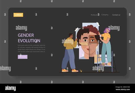 Gender Evolution Concept A Depiction Of Individuals Piecing Together A