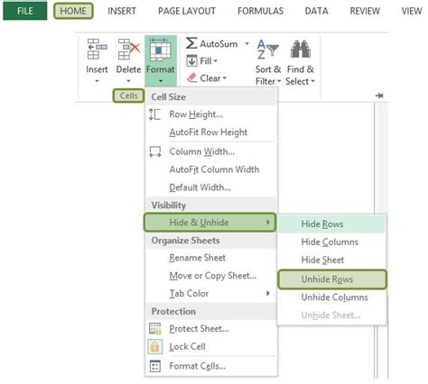 Hide Unhide Rows In Excel