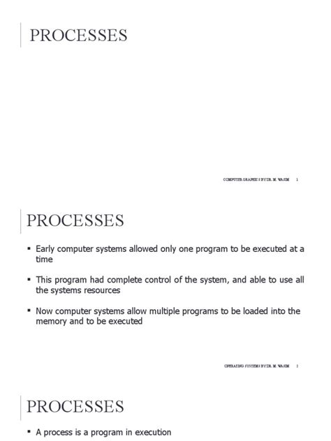 Processes Computer Graphics By Dr M Wasim 1 Pdf Process Computing Scheduling Computing