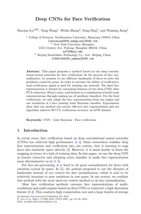 Pdf Deep Cnns For Face Verification
