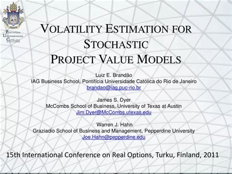 PPT Analyzing Volatility Estimation For Stochastic Project Value Models PowerPoint
