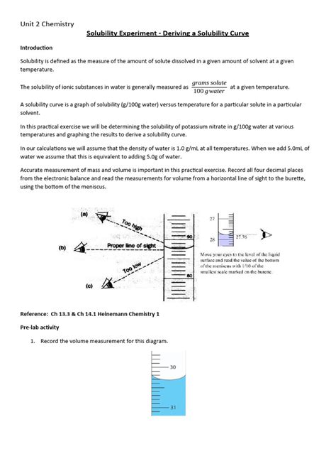 Prac 1 Solubility Curve For Potassium Nitrate Pdf Solubility Water