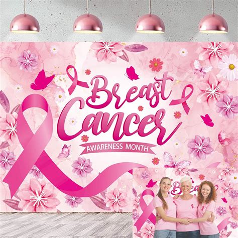 Breast Cancer Awareness Month Backdrop 7x5ft Pink
