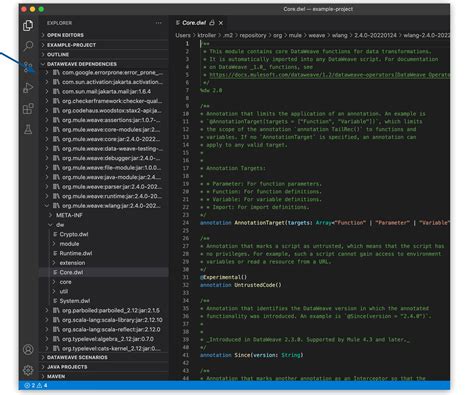installing and using the dataweave extension mulesoft documentation