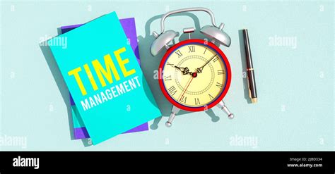 Notepad Clock And Time Management Concept Stock Photo Alamy