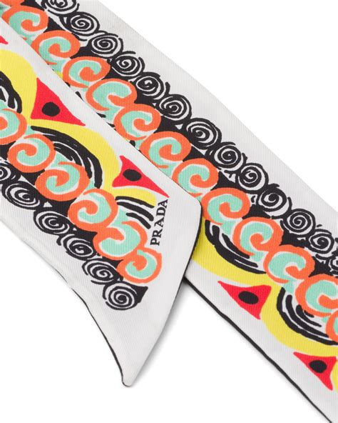 Black Silk Scarf Prada