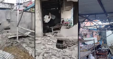 နမ့်ခမ်းမြို့ထဲ လက်နက်ကြီးကျ နေအိမ်များ ပျက်စီး