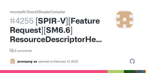 Spir V Feature Request Sm66 Resourcedescriptorheap Support