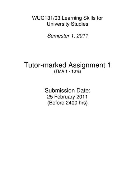 Tutor Marked Assignments January 2011 Pdf