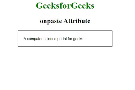 Html Onpaste Event Attribute Geeksforgeeks