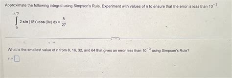 solved approximate the following integral using simpson s