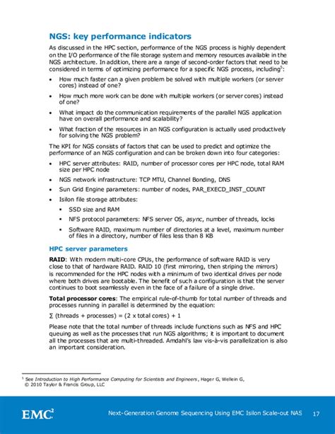White Paper Next Generation Genome Sequencing Using Emc Isilon Scale Out Nas Sizing And