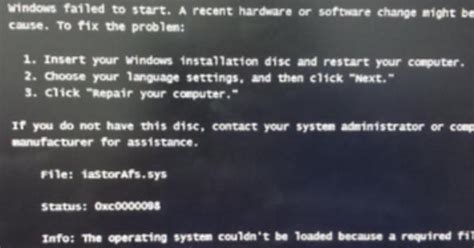 Hp Deviceslaptops Not Able To Boot Into Mdt Iastorafssys Missing Error Software