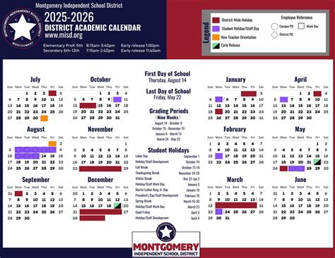 Montgomery Isd School Calendar 25 26 Pdf Educounty