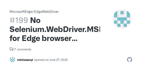 No Seleniumwebdrivermsedgedriver For Edge Browser Version 137 And 138