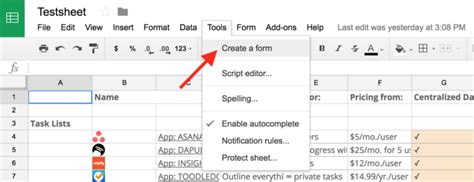 How To Create Google Spreadsheet Form Db Excel