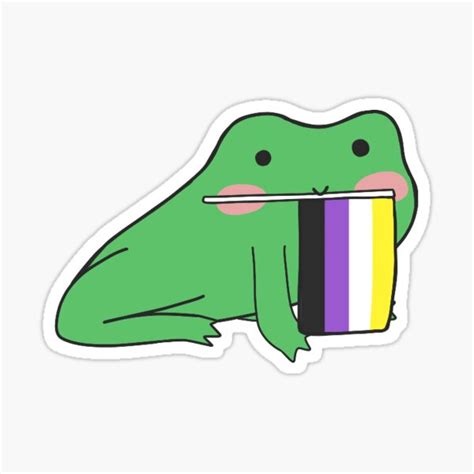 Non Binary Pride Frog Stickers Redbubble