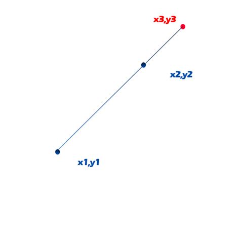 Geometry Getting The Third Point From Two Points On One Line Mathematics Stack Exchange