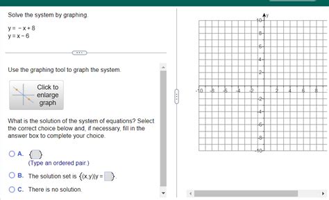 Solved Solve The System By Graphing Y −x 8y X−6 Use The