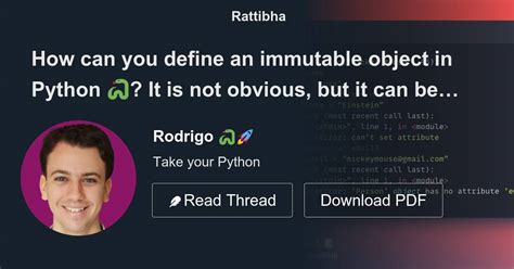 how can you define an immutable object in python 🐍 it is not obvious