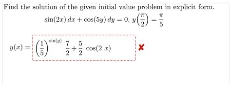 Solved Find The Solution Of The Given Initial Value Problem